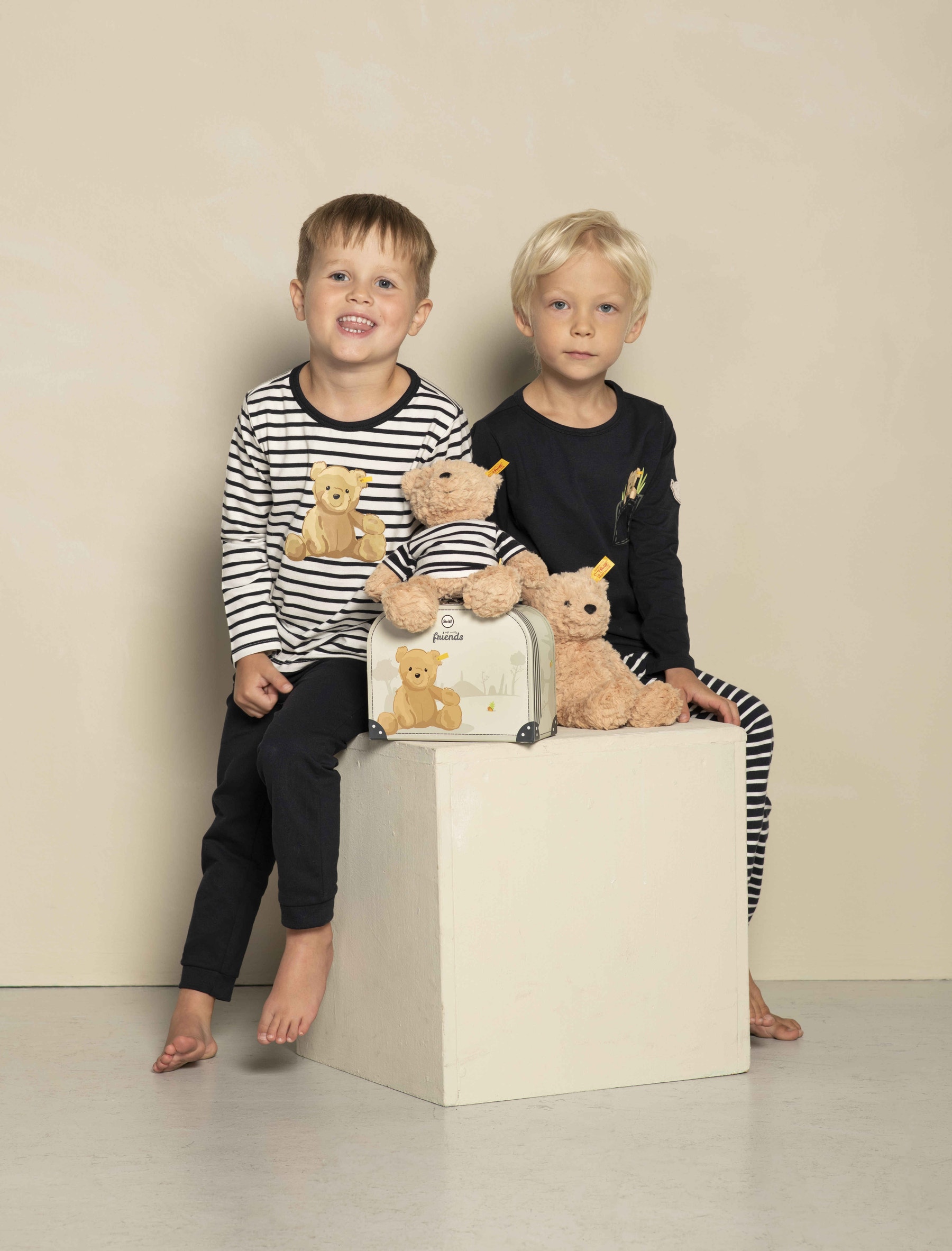 Jimmy Teddy Bear in Suitcase, 10 in, light brown