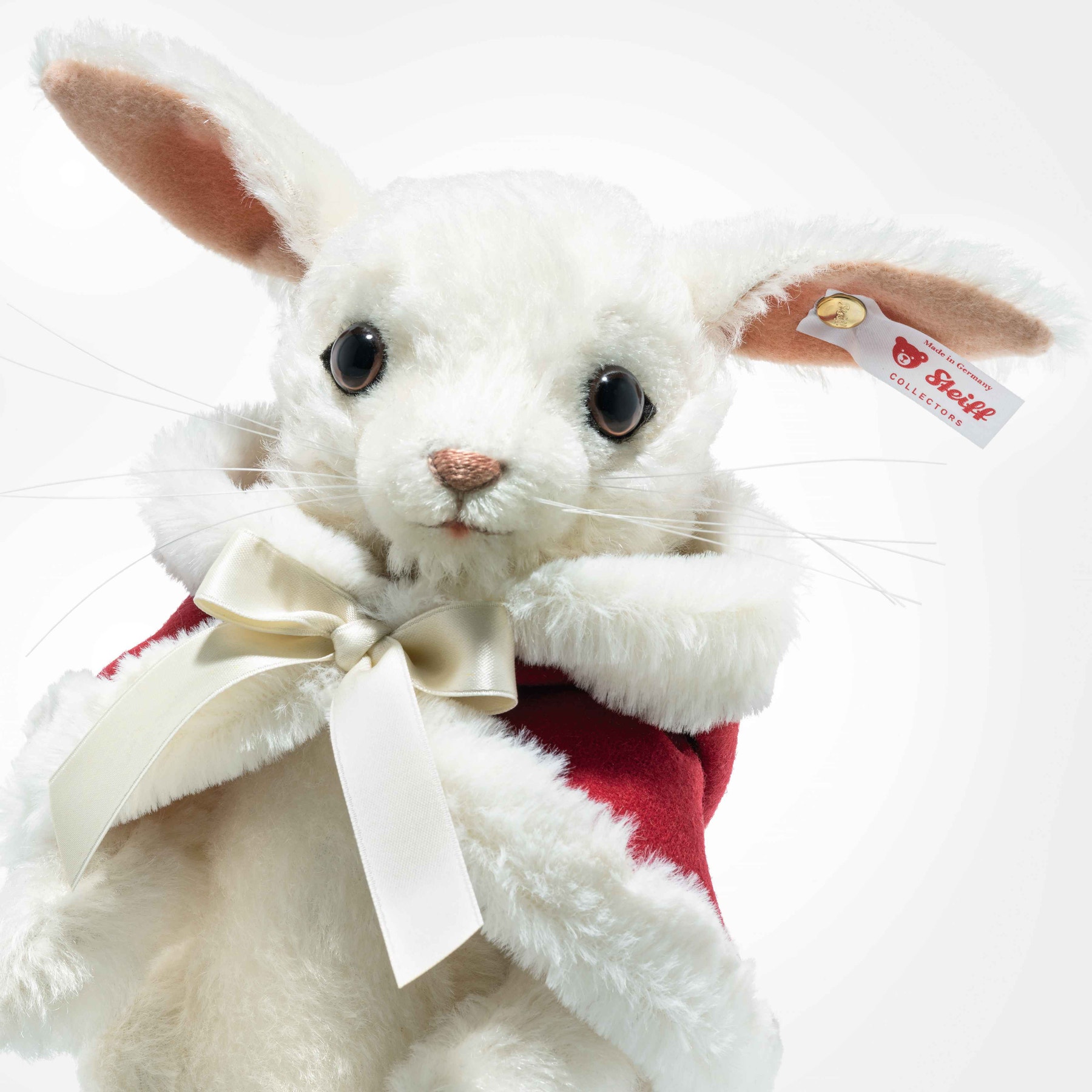 Christmas Rabbit with Wool Cape - 2024 Limited Edition, 9 in, white