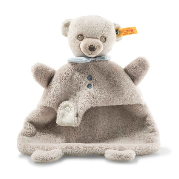 Hello Baby Levi Teddy bear comforter in gift box, 28 cm, light grey ...