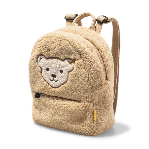 Teddy Plush Backpack with Squeaker, 9 in, beige - Steiff.com